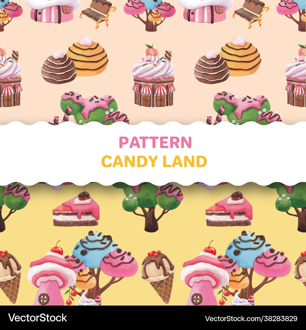 Pattern seamless with candy land concept design Vector Image