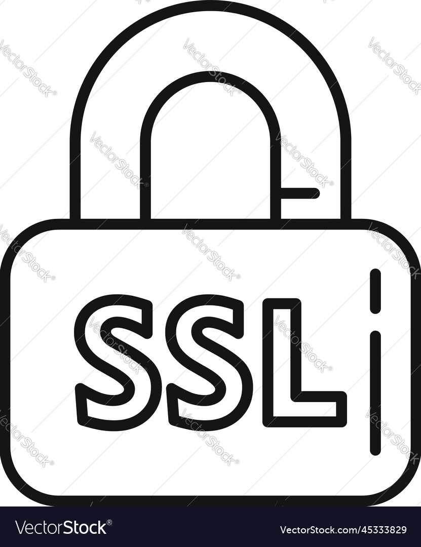 Ssl cipher icon outline lock code Royalty Free Vector Image