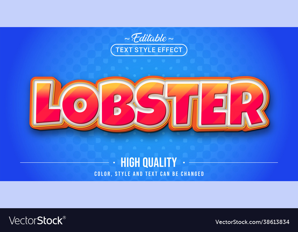Editable text style effect - orange lobster text Vector Image Editable text style effect - orange lobster text Vector Image