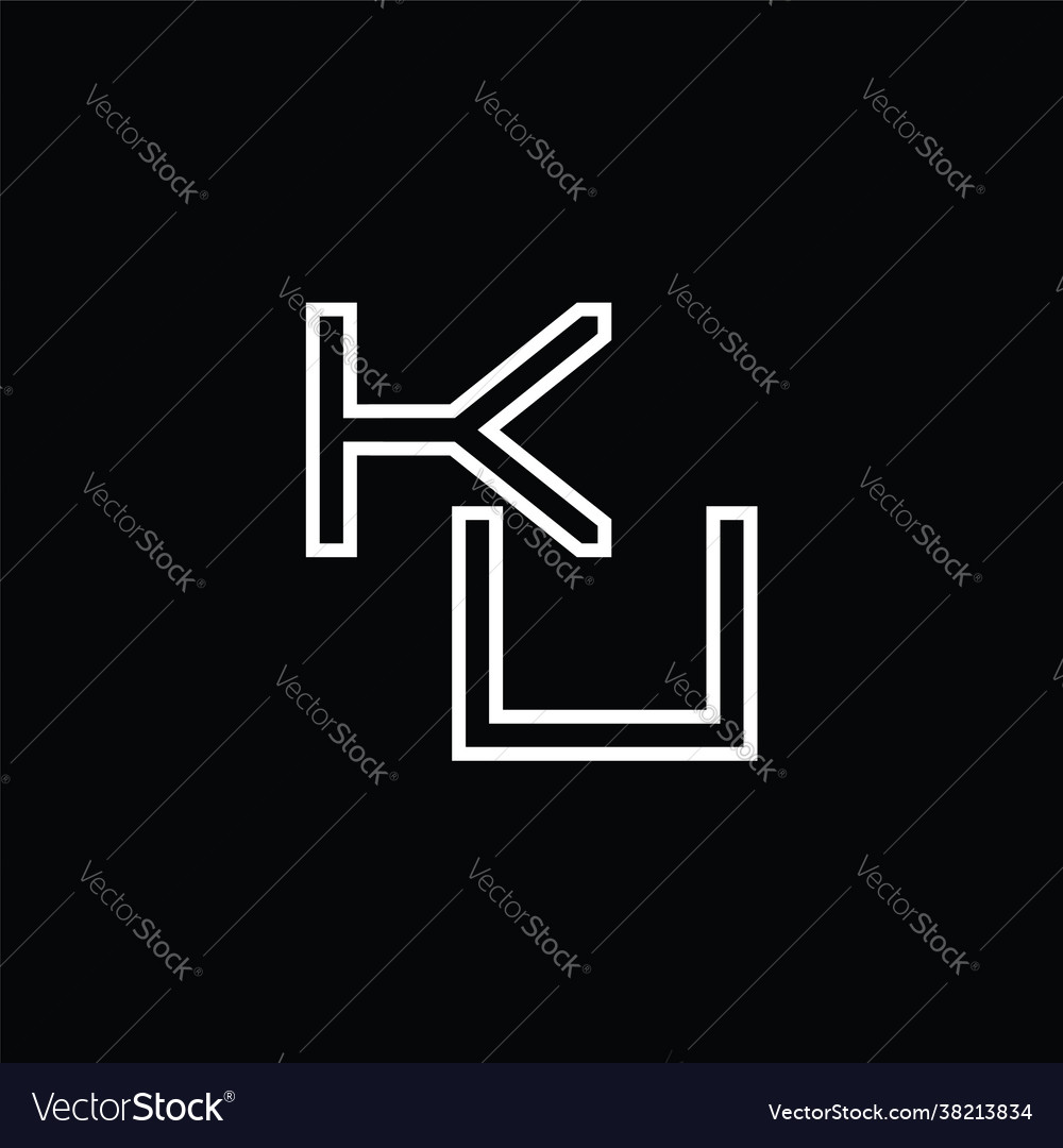 Ku logo monogram with line style design template Vector Image