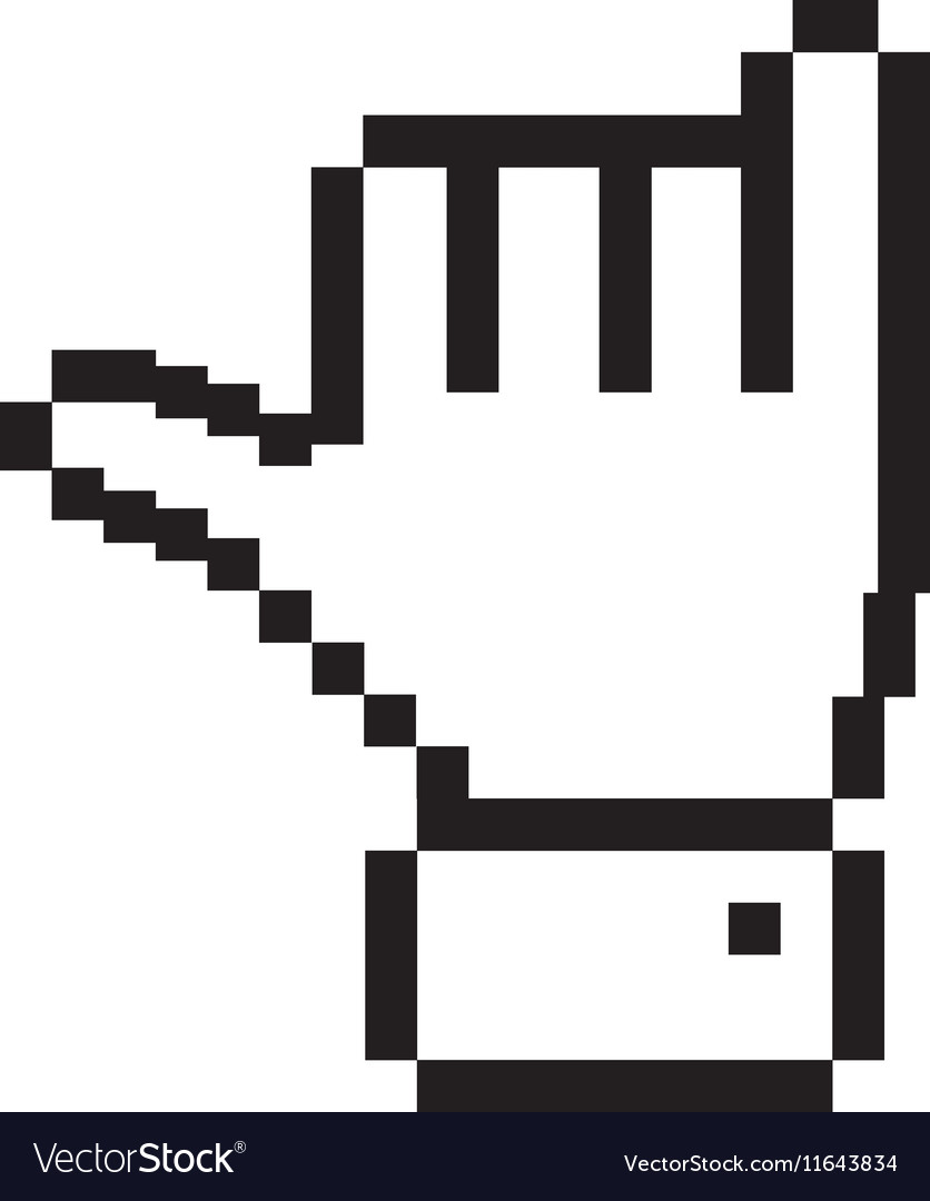 Outline pixelated hand with rock symbol Royalty Free Vector Outline pixelated hand with rock symbol Royalty Free Vector