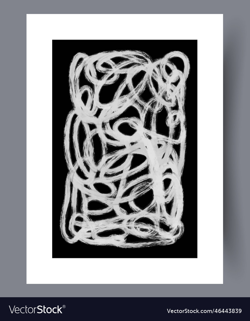 Abstract Lines Tangled Tracery Wall Art Print Vector Image