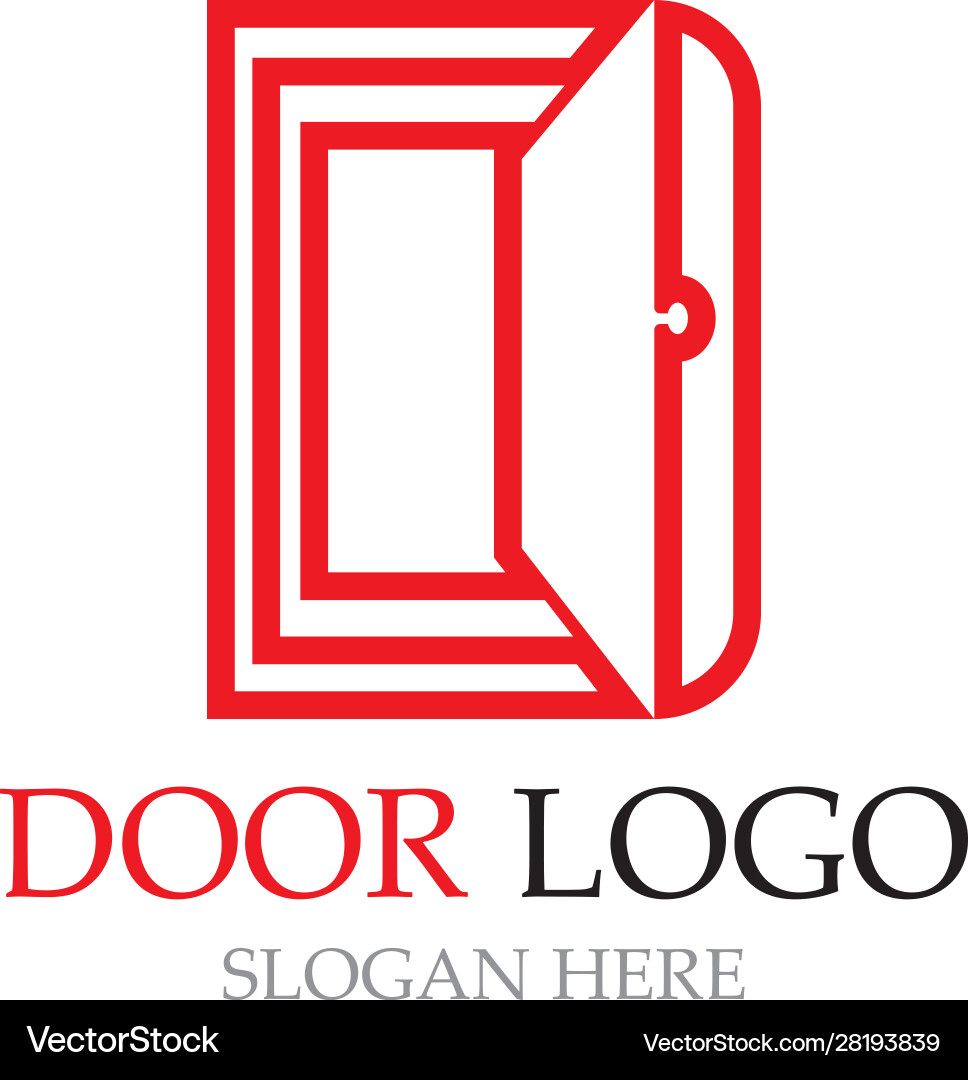 Door logo for home and building Royalty Free Vector Image