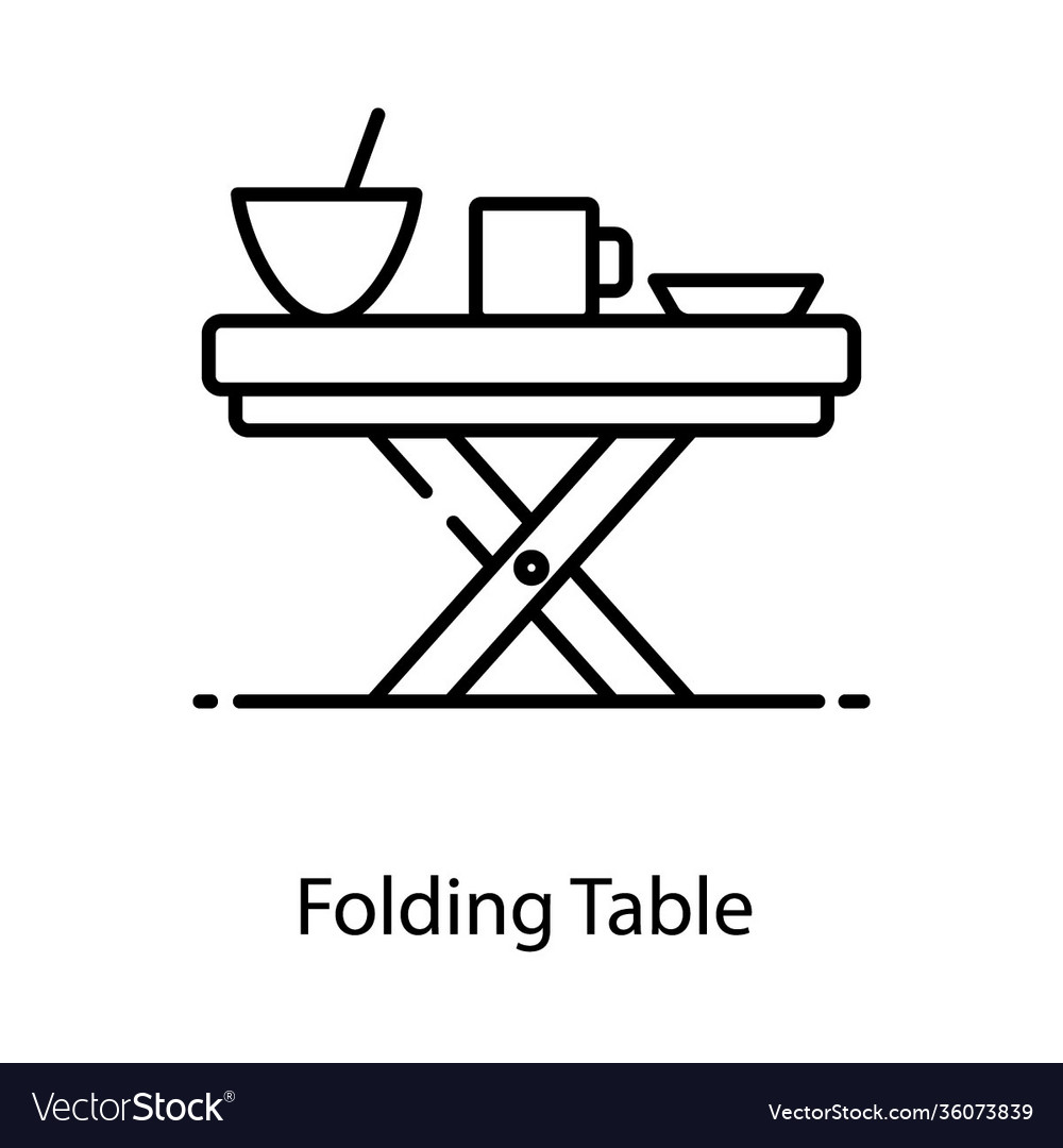 Folding table Royalty Free Vector Image - VectorStock