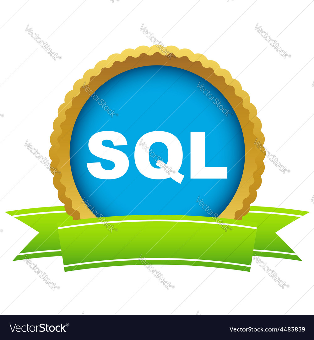 Gold sql logo Royalty Free Vector Image - VectorStock