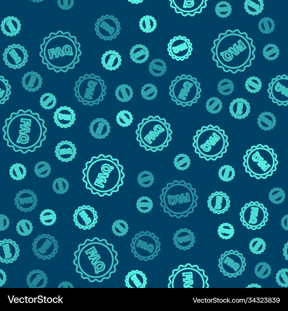 Green line label with text faq information icon Vector Image