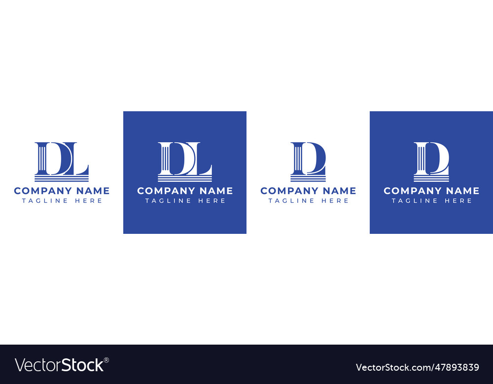 Letter dl and ld pillar logo suitable Royalty Free Vector