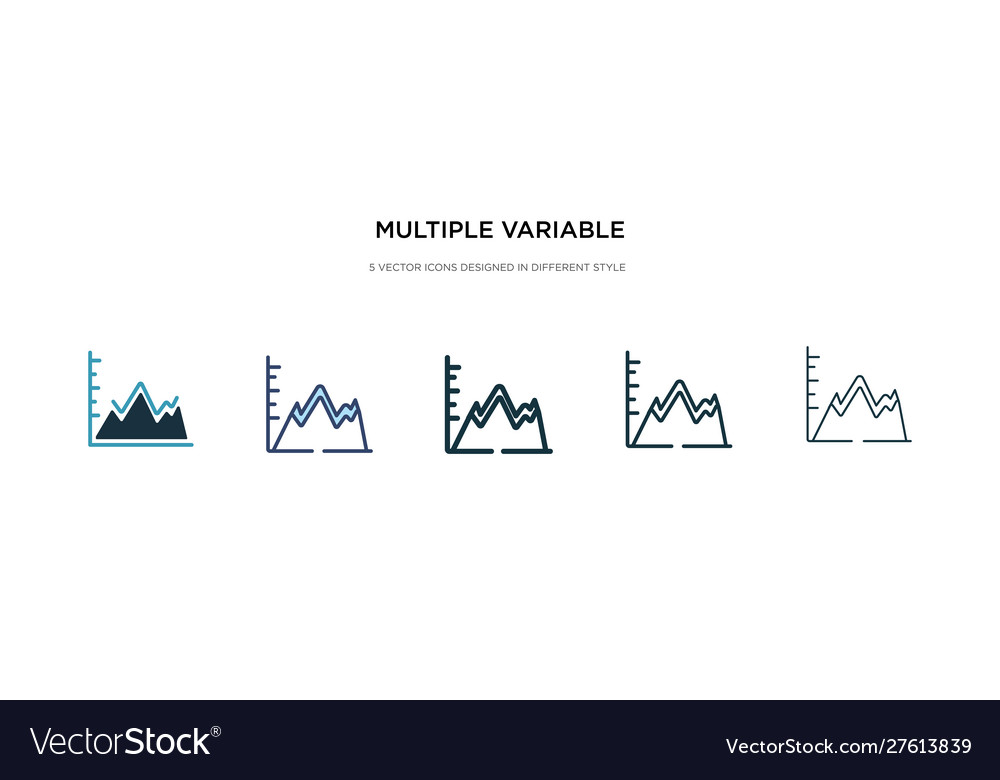 Multiple variable points line chart icon Vector Image