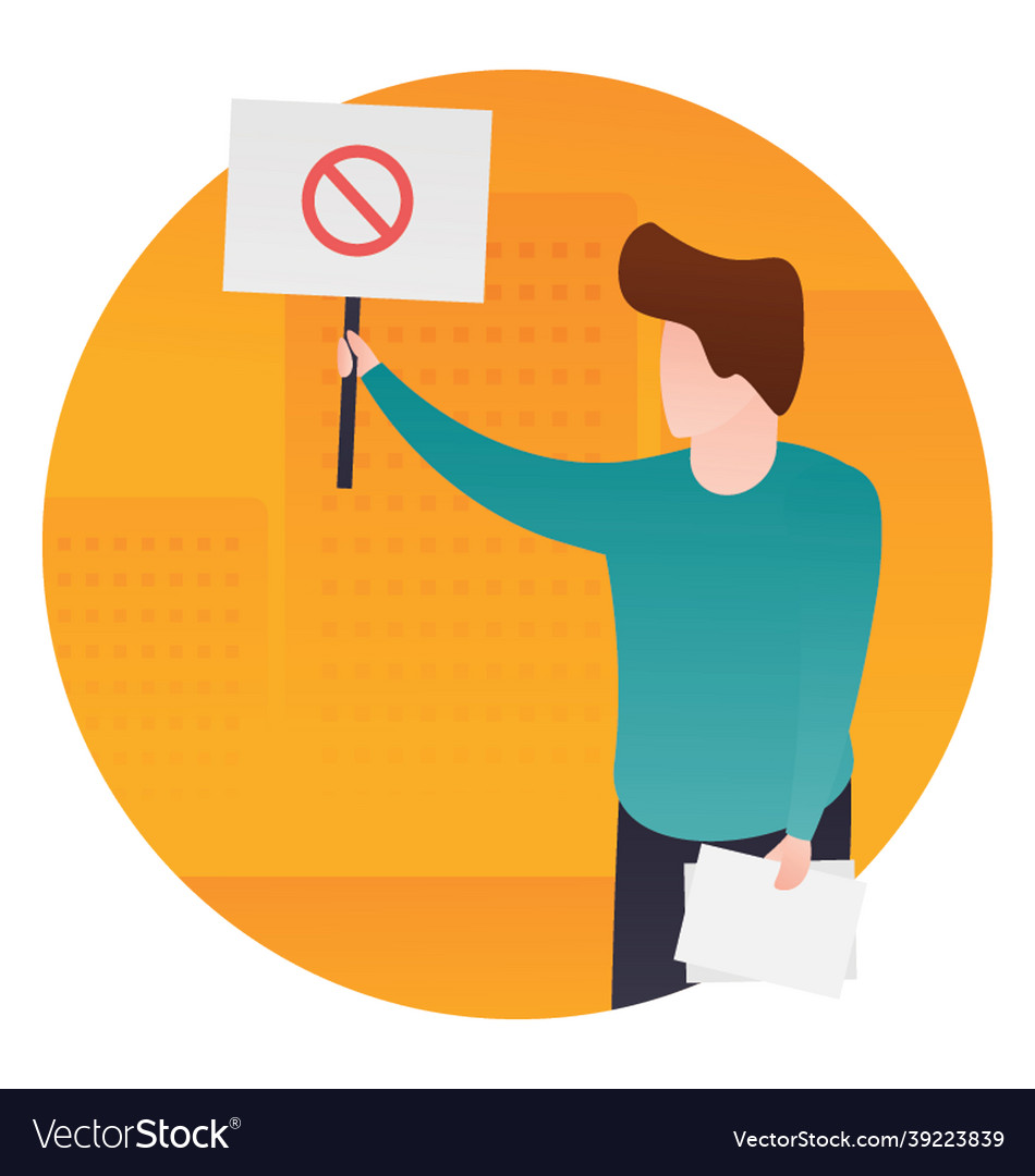 Protesting man Royalty Free Vector Image - VectorStock