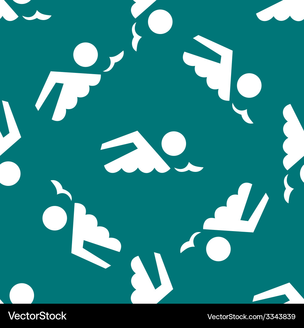 Swimmer pool web icon flat design seamless gray Vector Image