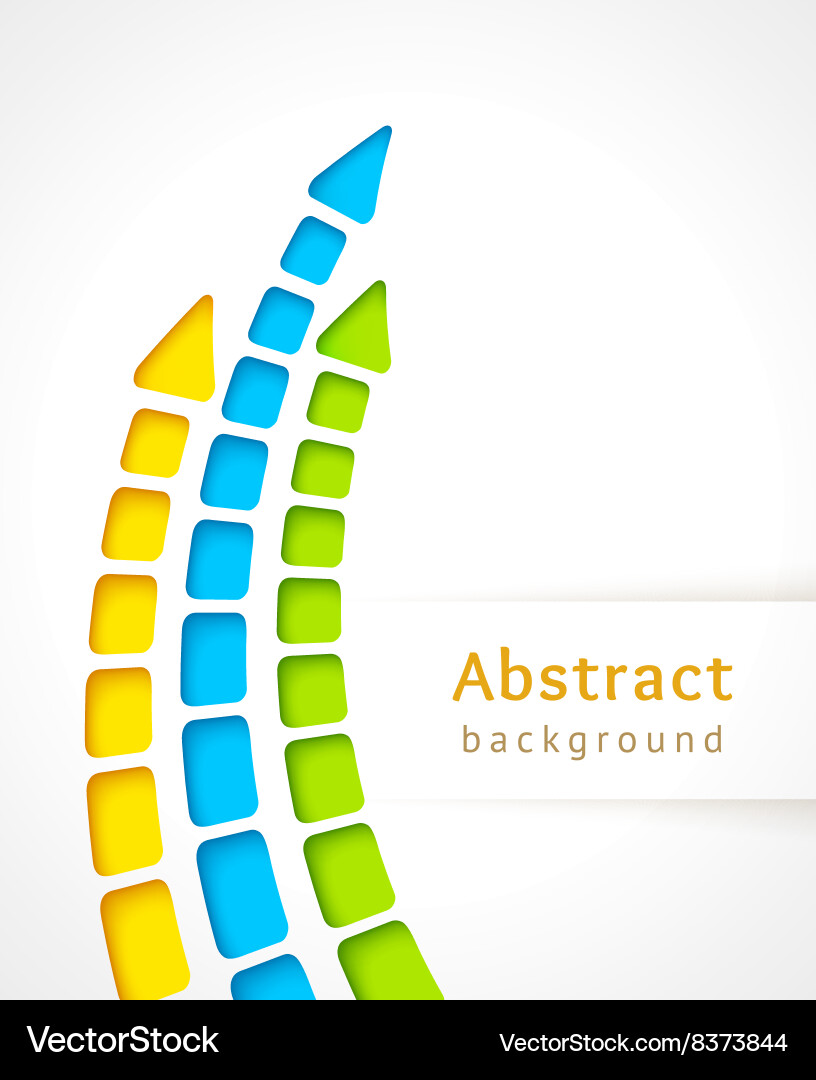 Cut out color stripes with arrow design template Vector Image