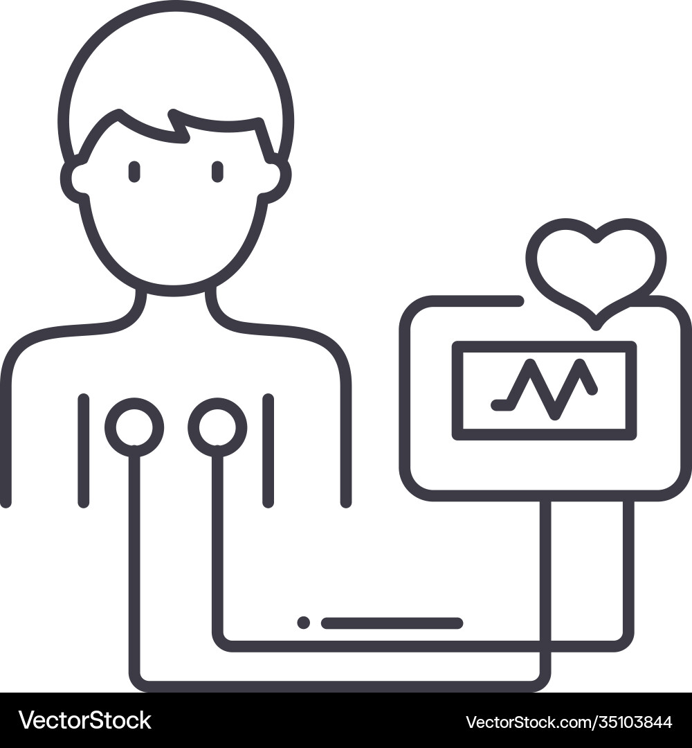 Heart attack icon linear isolated Royalty Free Vector Image