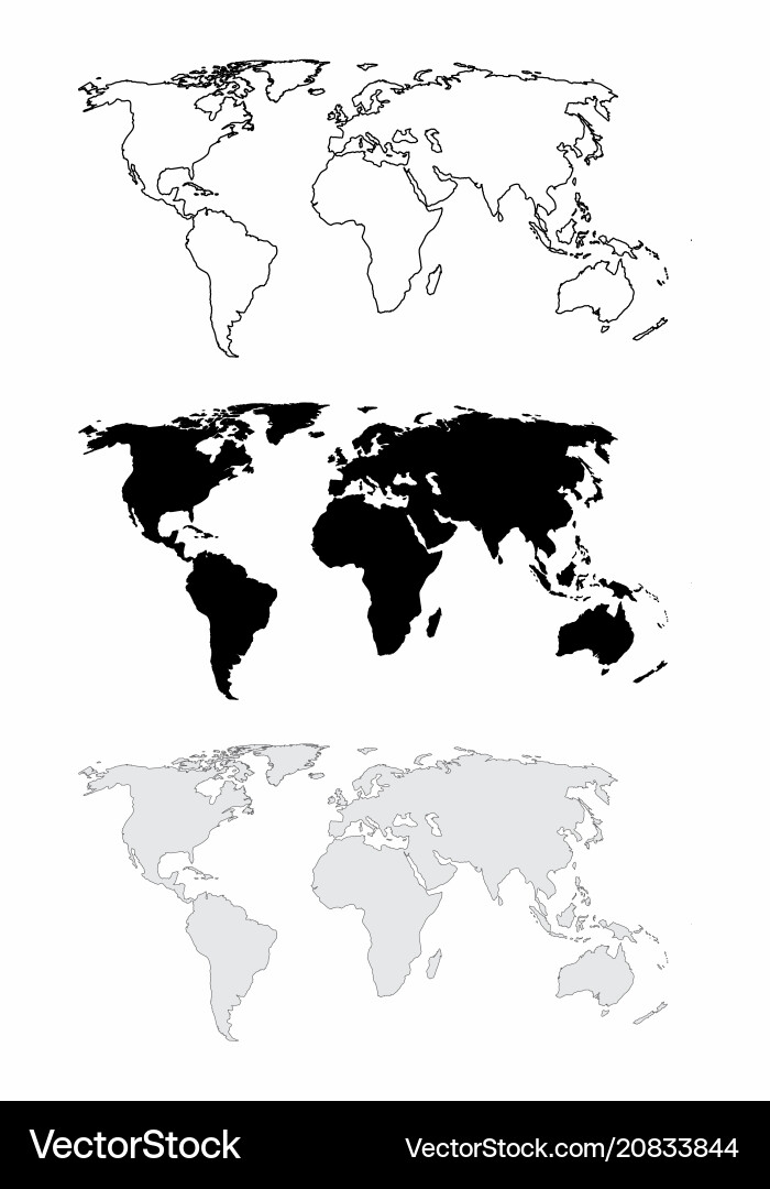 World maps Royalty Free Vector Image - VectorStock