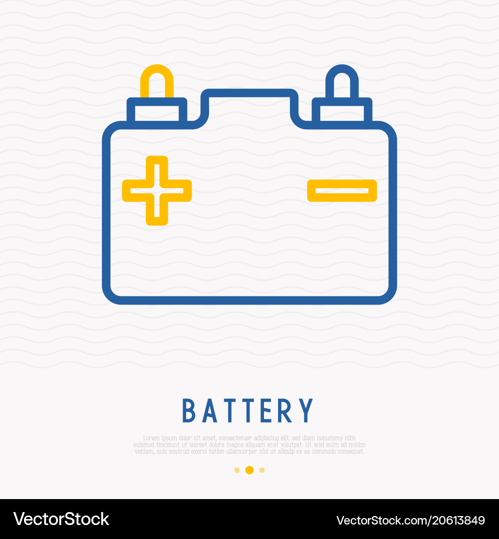 Car battery thin line icon Royalty Free Vector Image