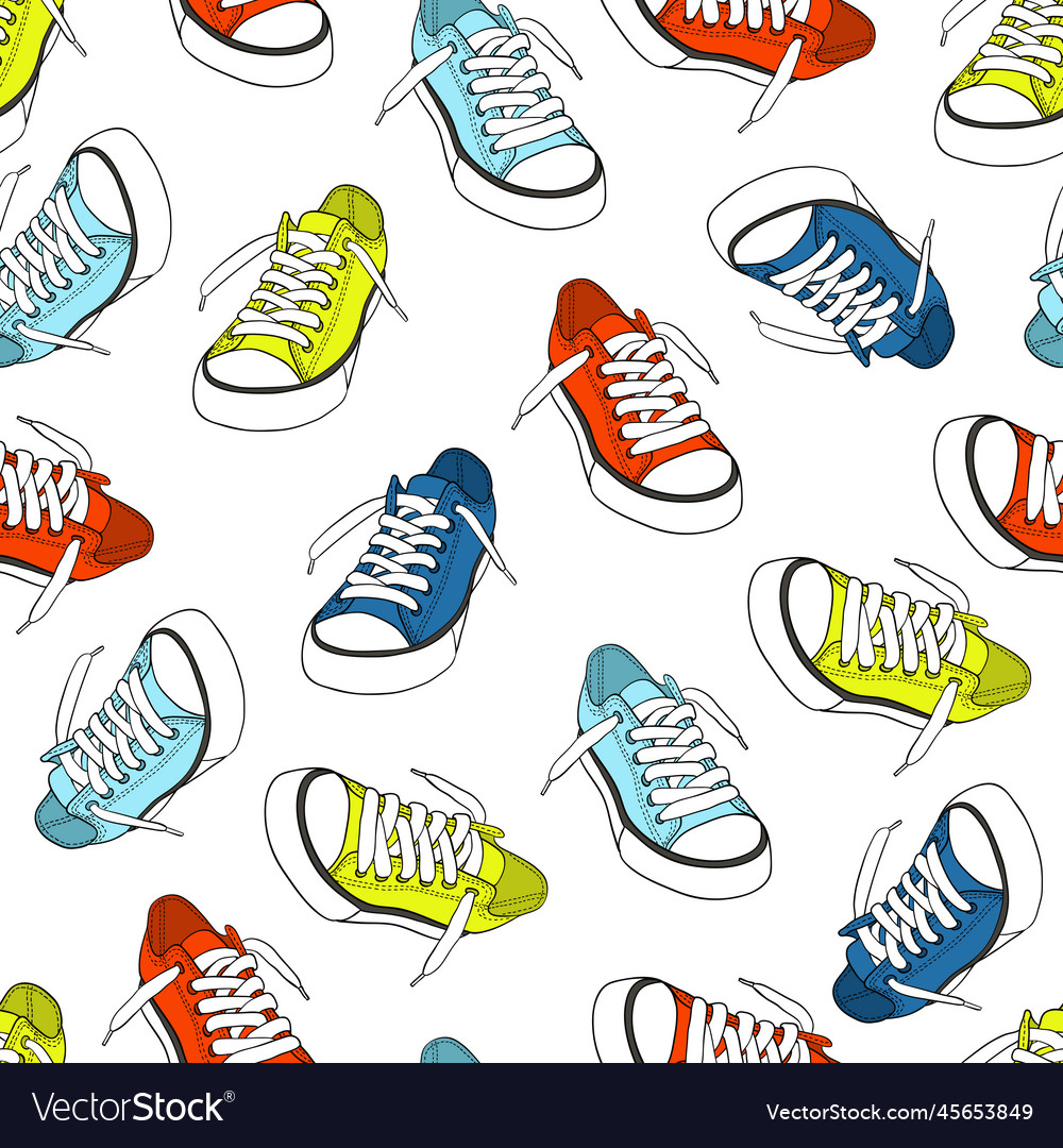 Sneaker seamless pattern Royalty Free Vector Image