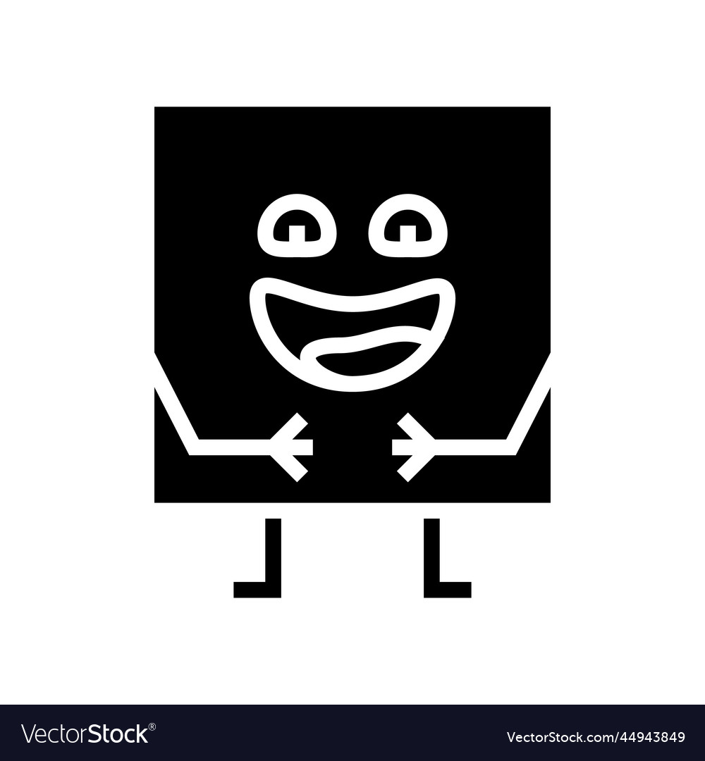 Square geometric shape character glyph icon Vector Image Square geometric shape character glyph icon Vector Image