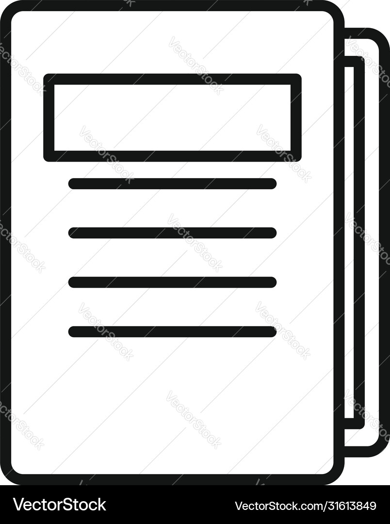 Tutor lesson folder icon outline style Royalty Free Vector