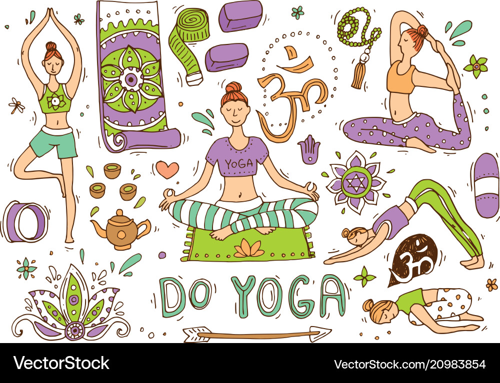 Beautiful hand drawn do yoga Royalty Free Vector Image