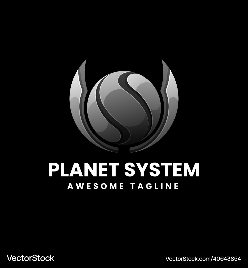 Logo planet system gradient colorful style Vector Image