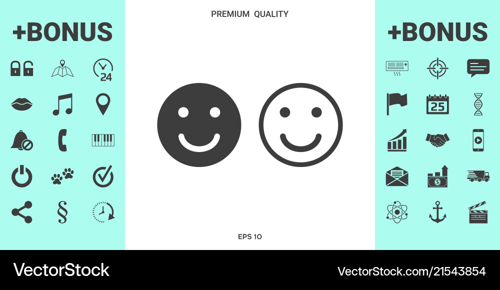 Smile icon happy face symbol for your web site Vector Image