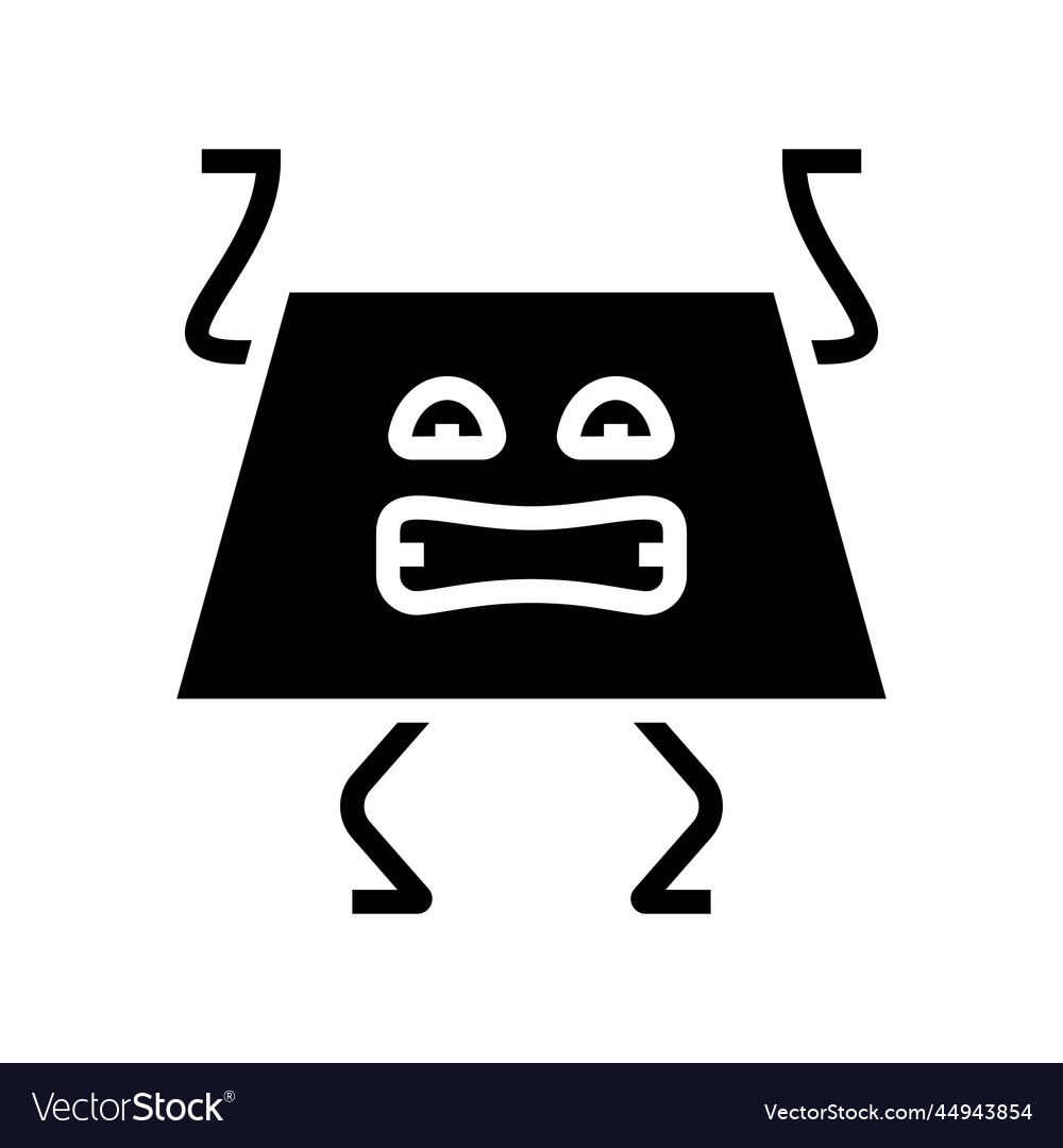 Trapezoid geometric shape character glyph icon Vector Image Trapezoid geometric shape character glyph icon Vector Image