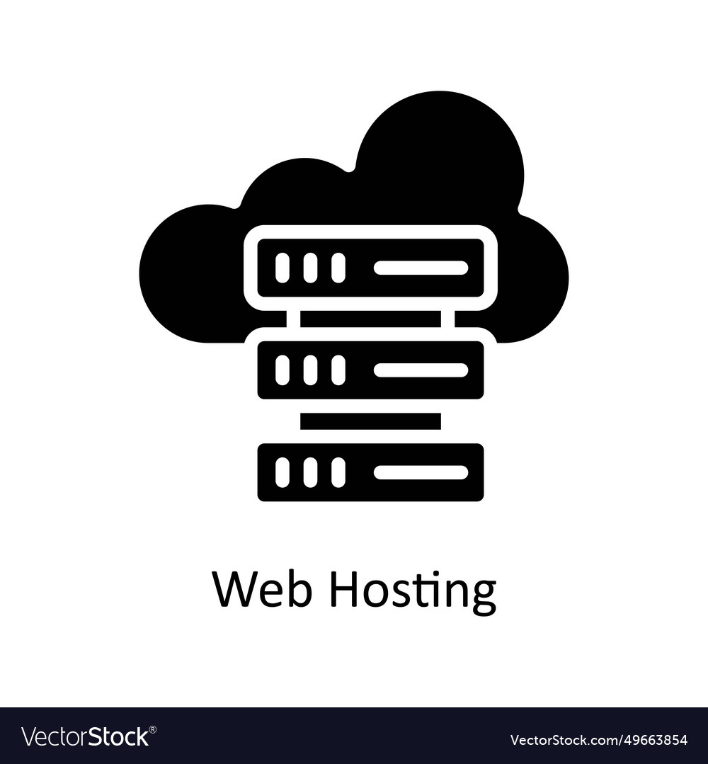 Web hosting solid icon design Royalty Free Vector Image