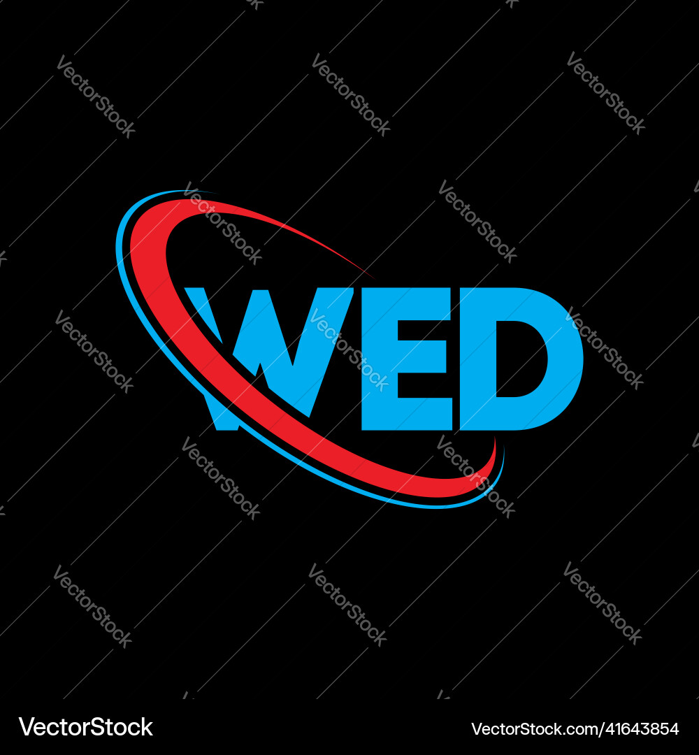 Wed logo letter design Royalty Free Vector Image
