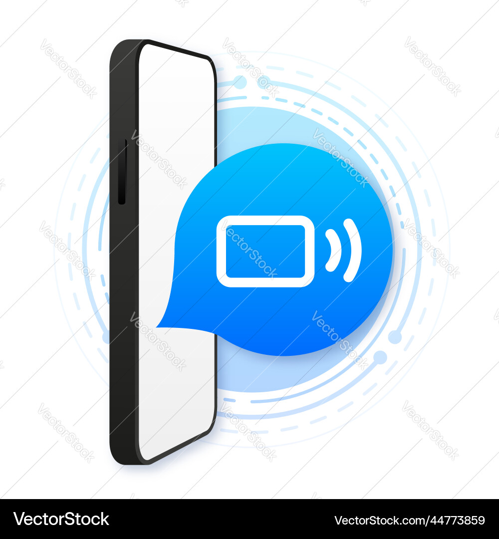 Contactless wireless pay sign logo on screen Vector Image