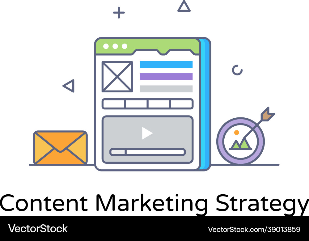 Content marketing strategy Royalty Free Vector Image