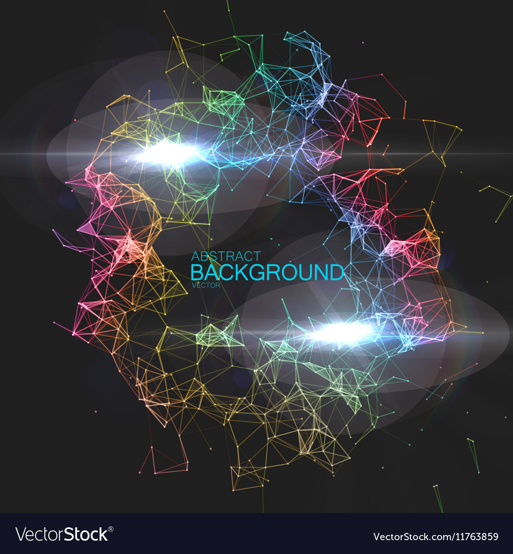 Iridescent plexus lines and particles background Vector Image Iridescent plexus lines and particles background Vector Image