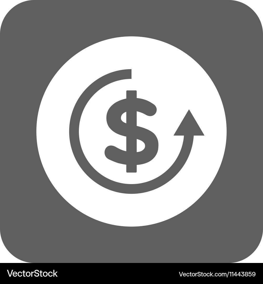 Refund flat squared icon Royalty Free Vector Image