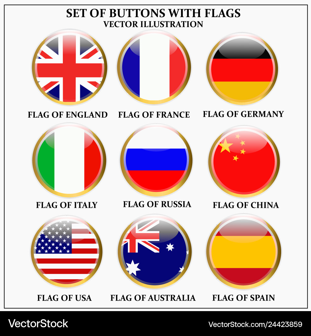 Set of banners with flags Royalty Free Vector Image