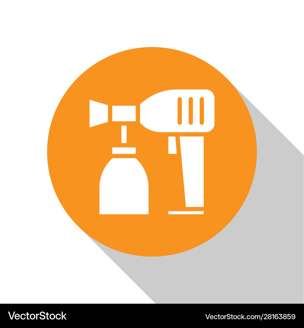 White paint spray gun icon isolated on Royalty Free Vector