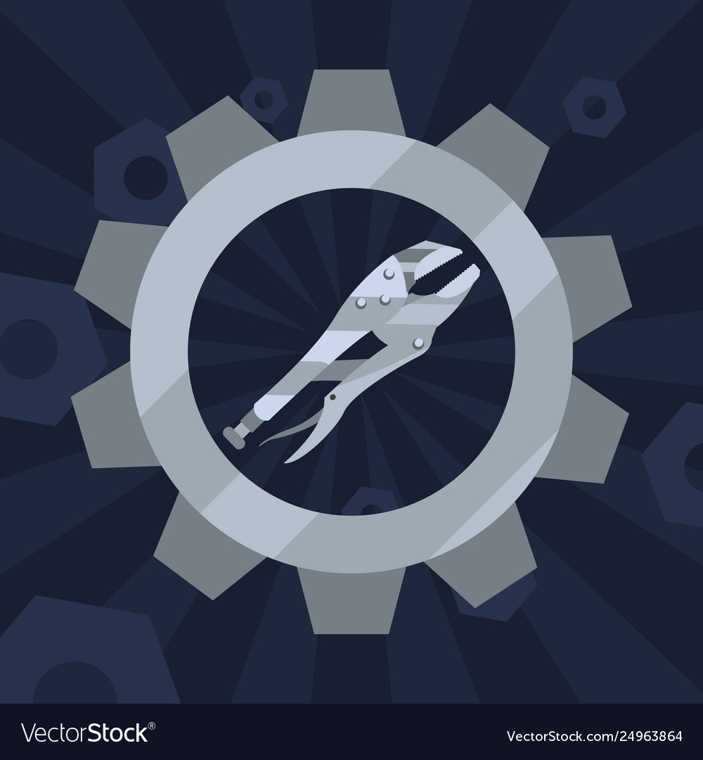 Adjustable spanner tool Royalty Free Vector Image