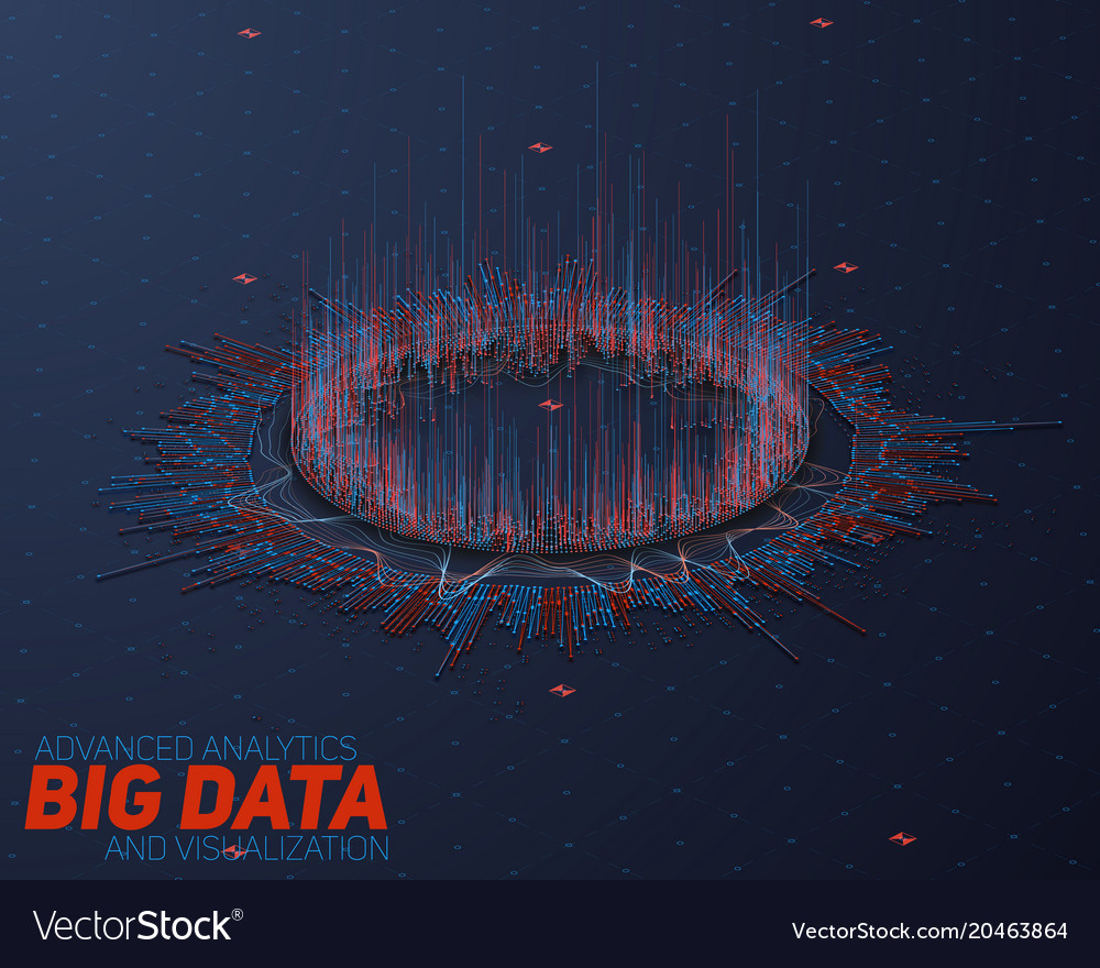 Big data circular perspective visualization Vector Image