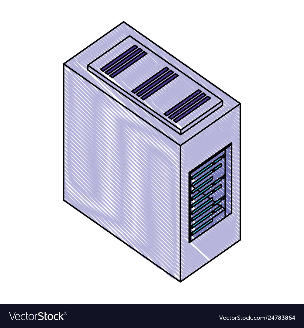 Computer server case cpu hardware Royalty Free Vector Image