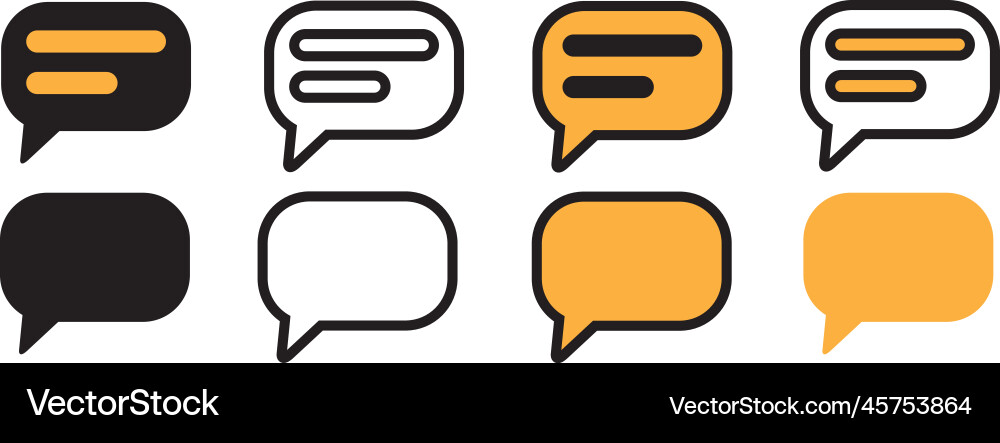 Messages mockup in different colors Royalty Free Vector
