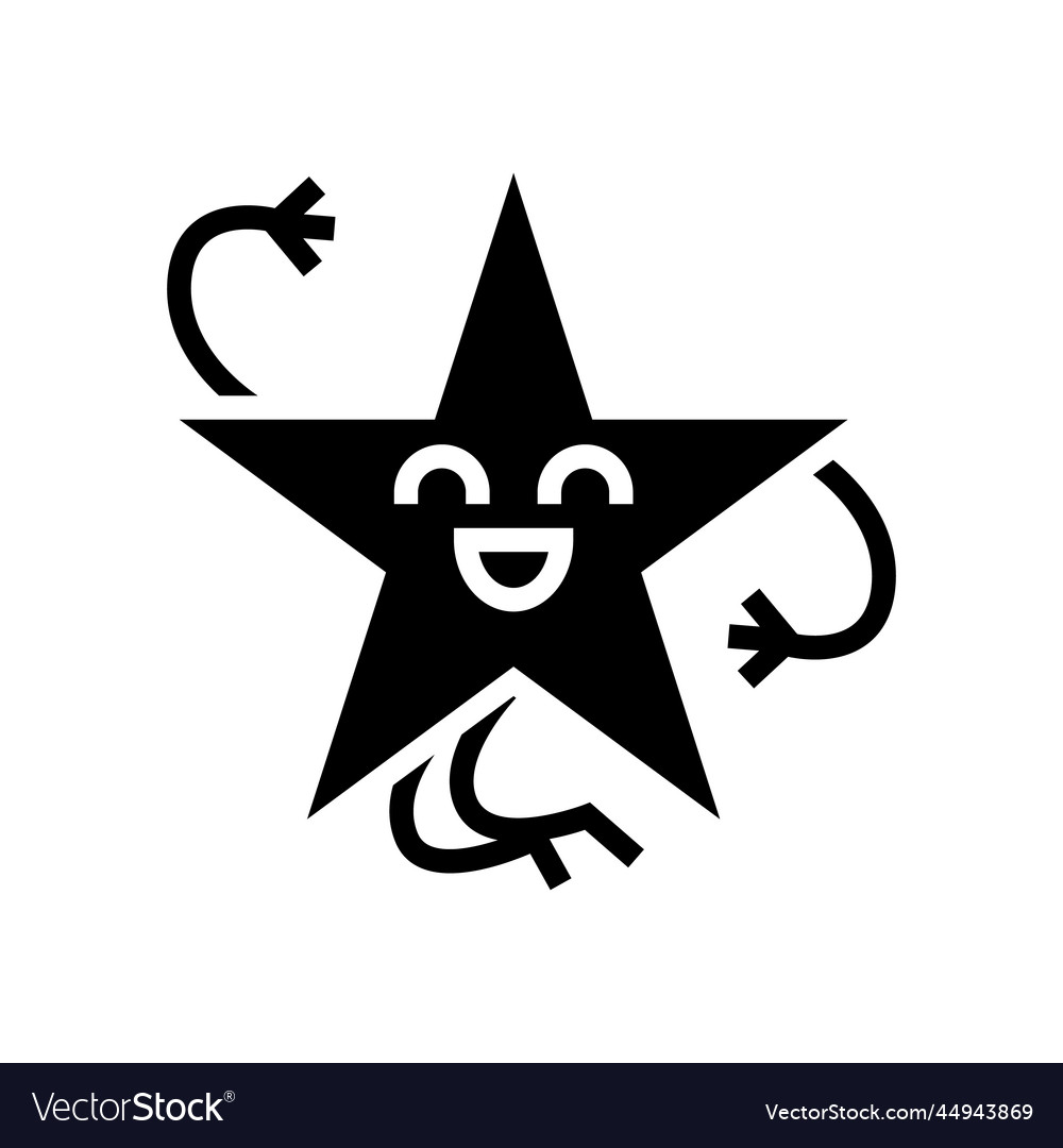 Star geometric shape character glyph icon Vector Image Star geometric shape character glyph icon Vector Image