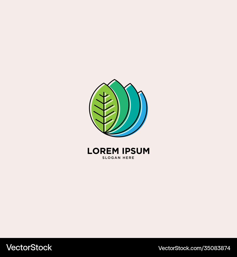 Eco leaf nature simple logo template icon element Vector Image