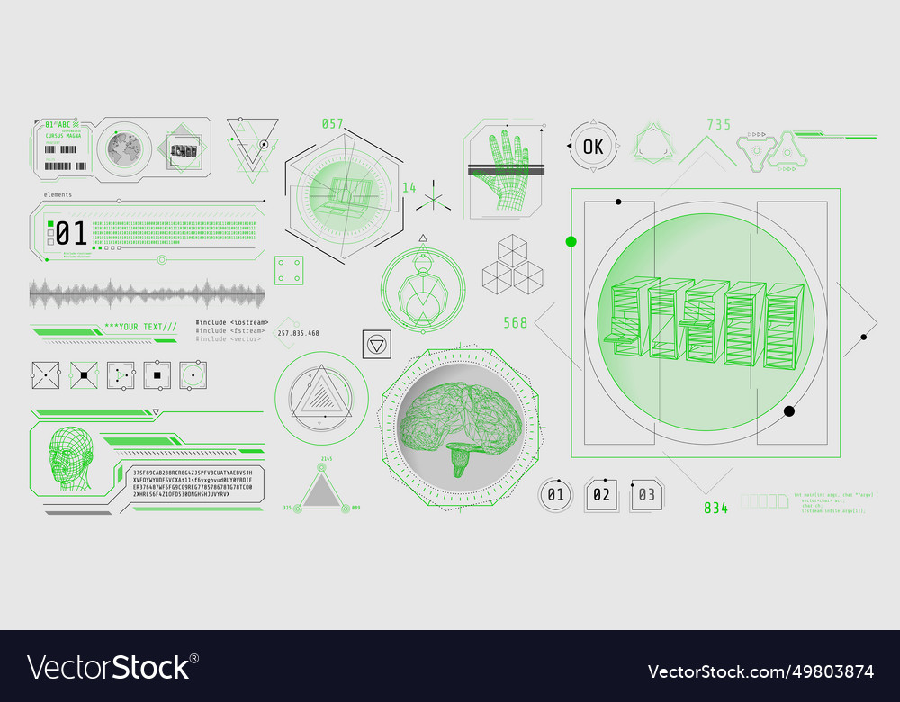 Hud interface design for decoding big data Vector Image Hud interface design for decoding big data Vector Image