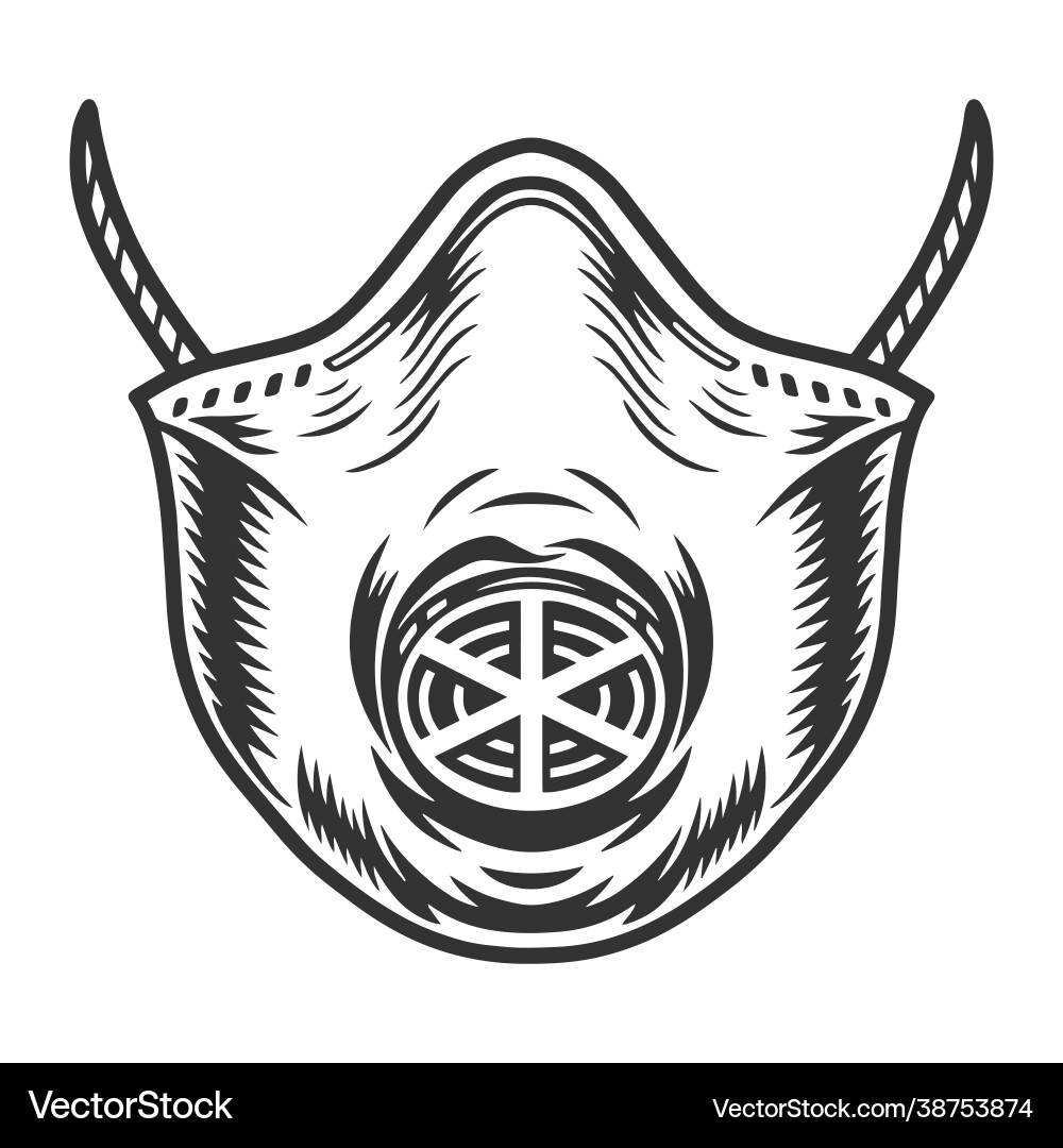 Respiratory mask for painter vintage concept Vector Image