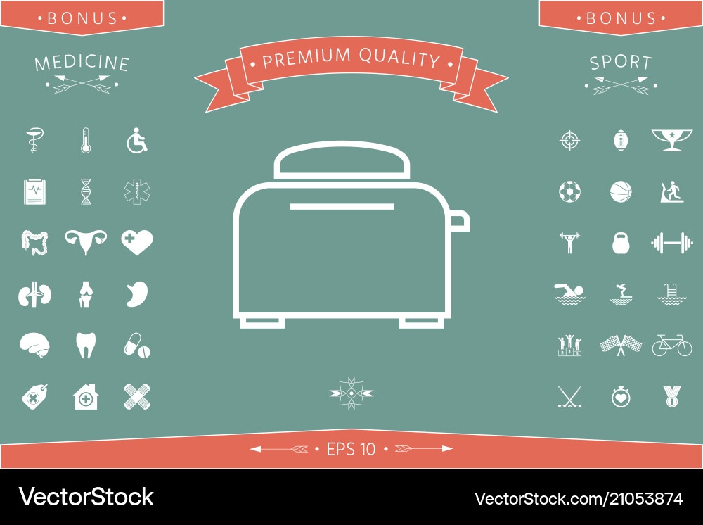 Toaster oven linear icon Royalty Free Vector Image