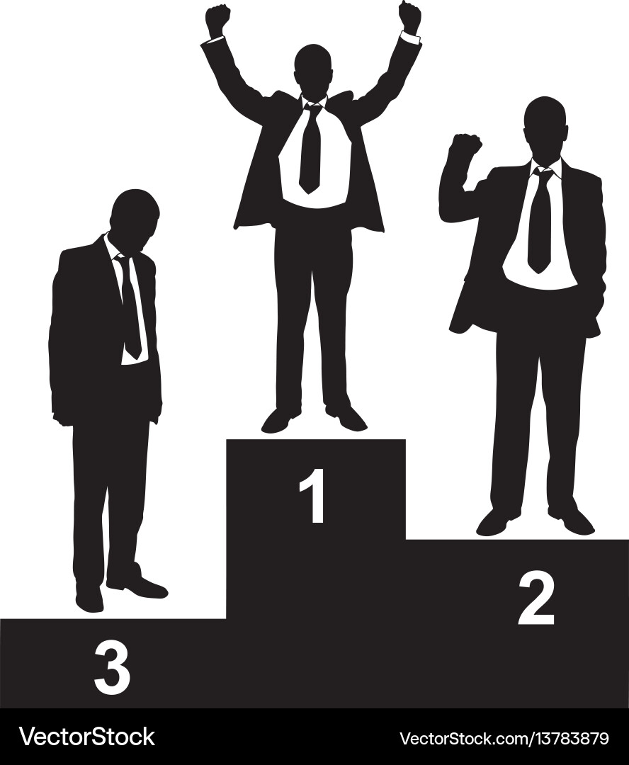 Businessman Silhouettes On Podium Royalty Free Vector Image