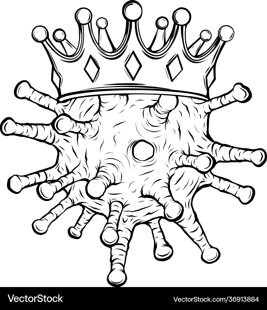 Draw in black and white coronavirus Royalty Free Vector