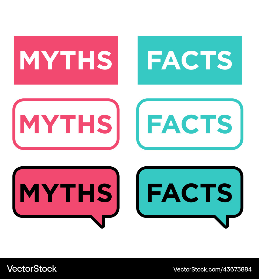 Myth and fact icons Royalty Free Vector Image - VectorStock