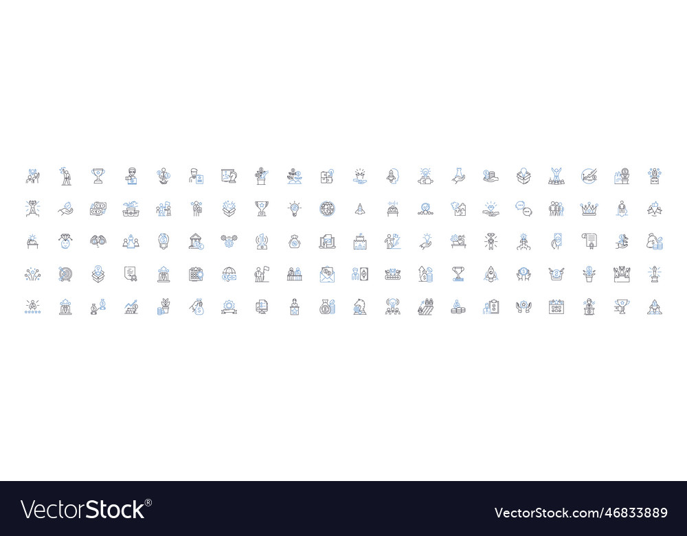 Economic growth line icons collection prosperity Vector Image Economic growth line icons collection prosperity Vector Image