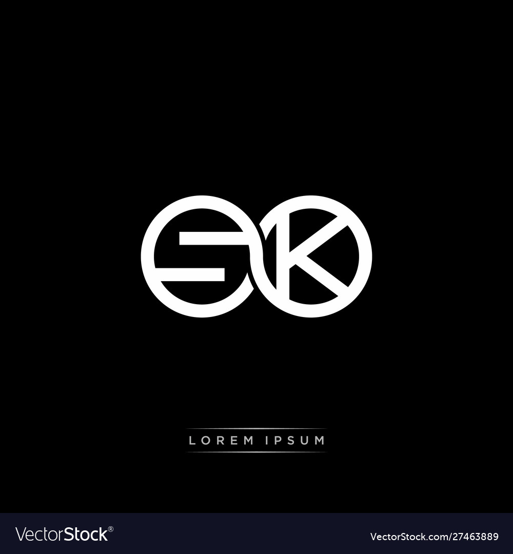 Sk initial letter linked circle capital monogram Vector Image