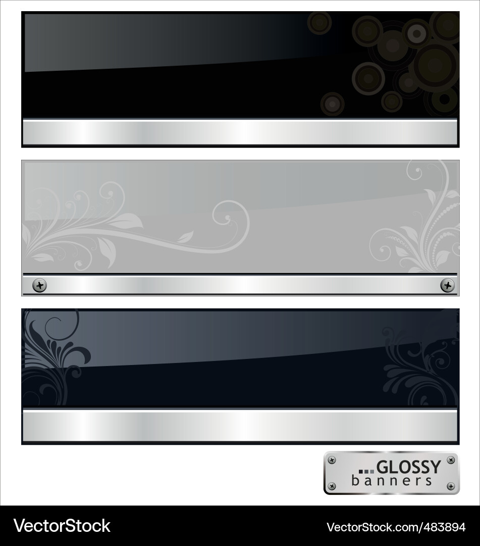 Metallic banners Royalty Free Vector Image - VectorStock