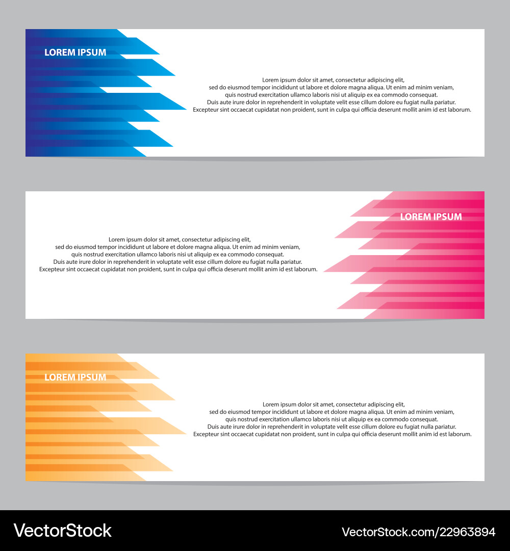 Modern horizontal banners set Royalty Free Vector Image