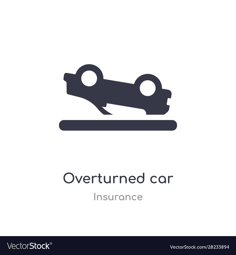 Overturned car icon isolated Royalty Free Vector Image